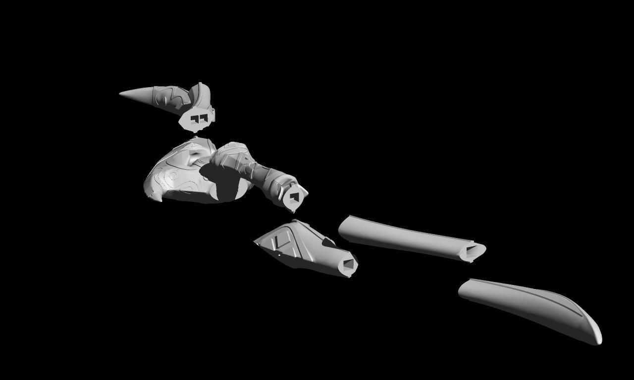 Genshin Impact Bow Prototype Crescent 3D model 3D printable | CGTrader