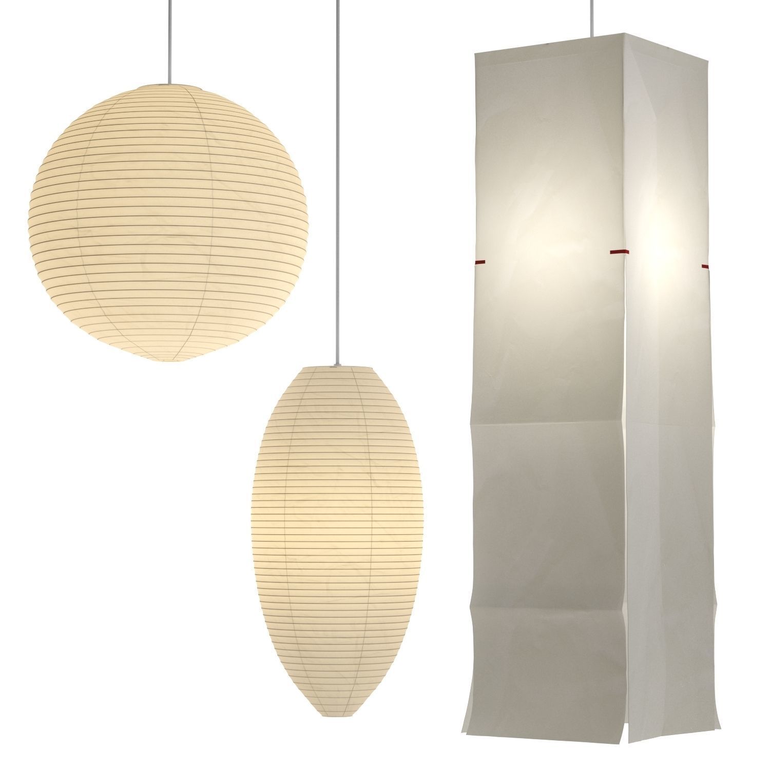 Akari Paper Japan Lantern Collection Isamu Noguchi 3D model | CGTrader