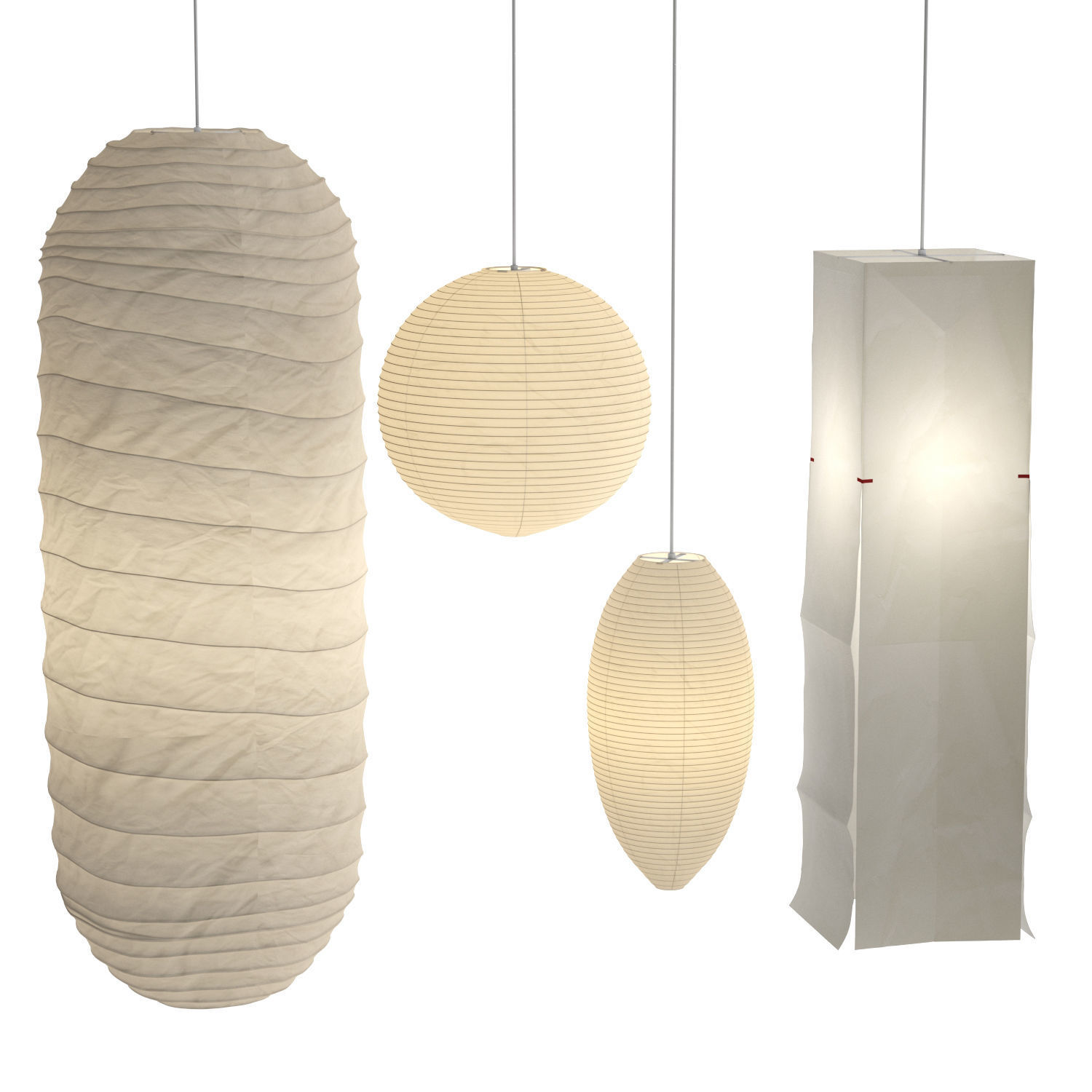 Akari Paper Japan Lantern Collection Isamu Noguchi 3D model | CGTrader