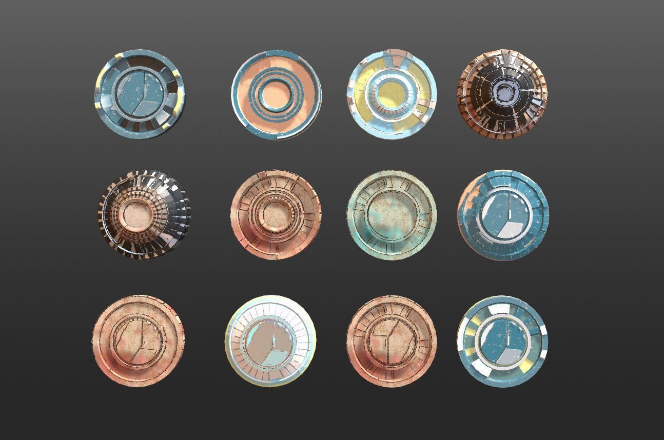 3D model Mech HUD COMPONENTS KITBASH display stand base VR / AR / low ...