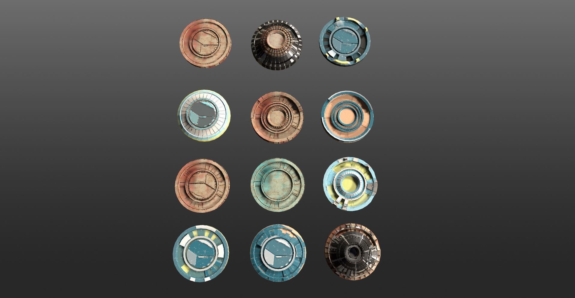 3D model Mech HUD COMPONENTS KITBASH display stand base VR / AR / low ...