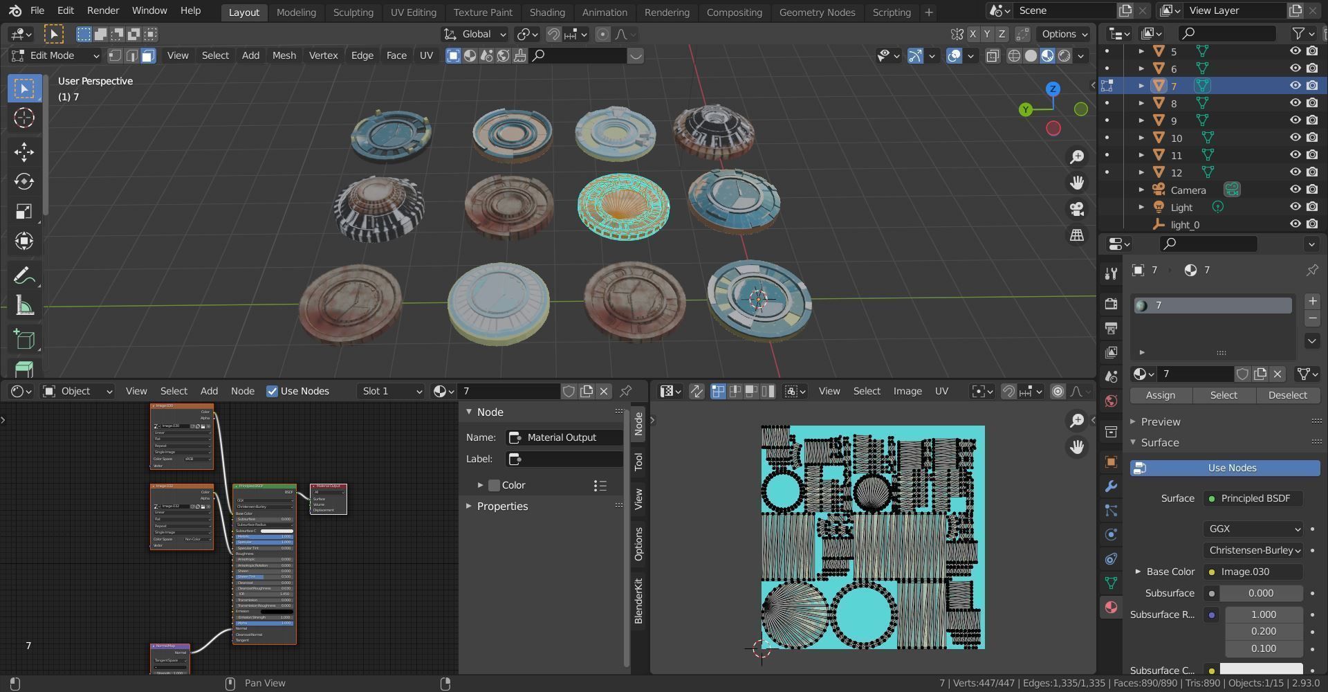 3D model Mech HUD COMPONENTS KITBASH display stand base VR / AR / low ...