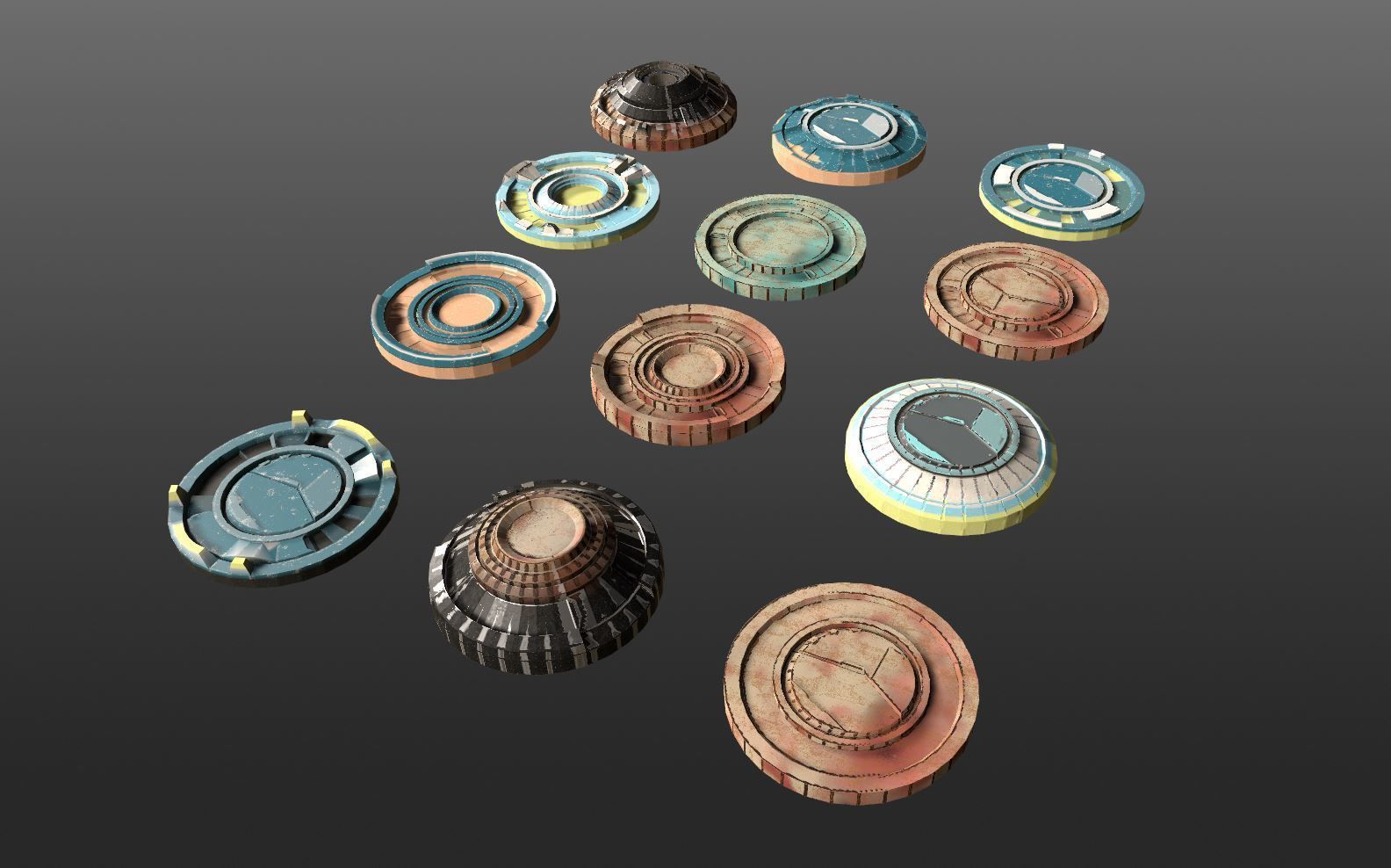 3D model Mech HUD COMPONENTS KITBASH display stand base VR / AR / low ...