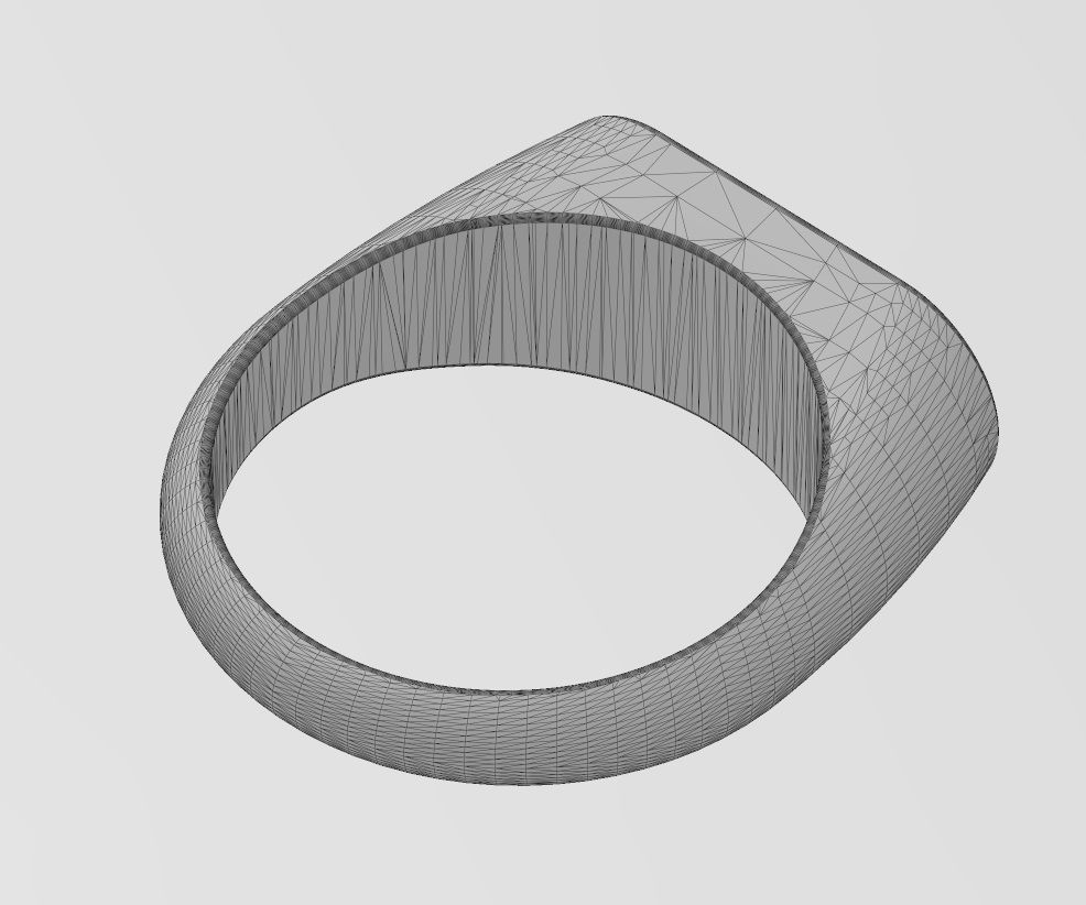 15x7mm slot shaped signet US size 5to11 3D model 3D printable | CGTrader