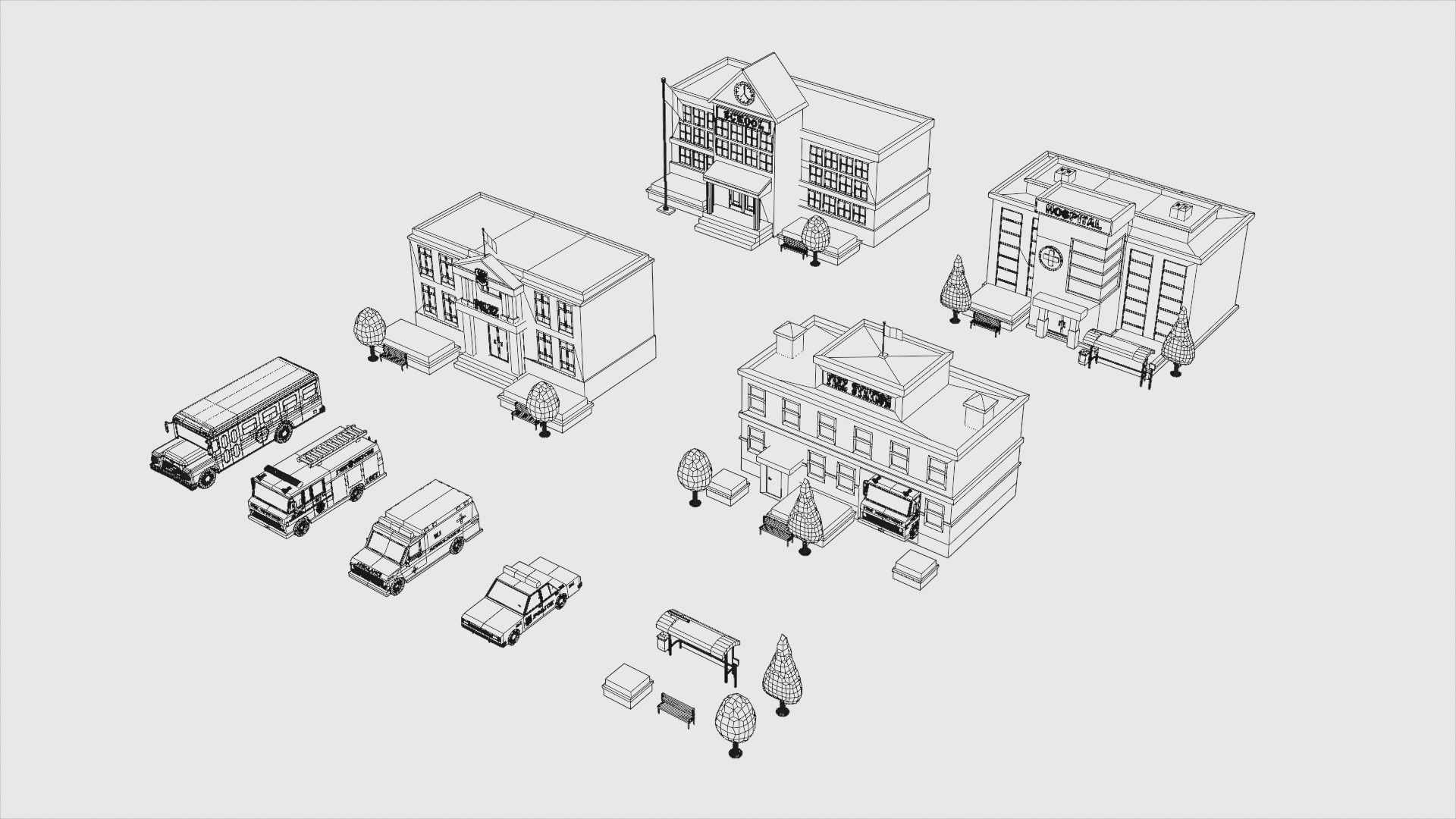 building cartoon 3D model | CGTrader