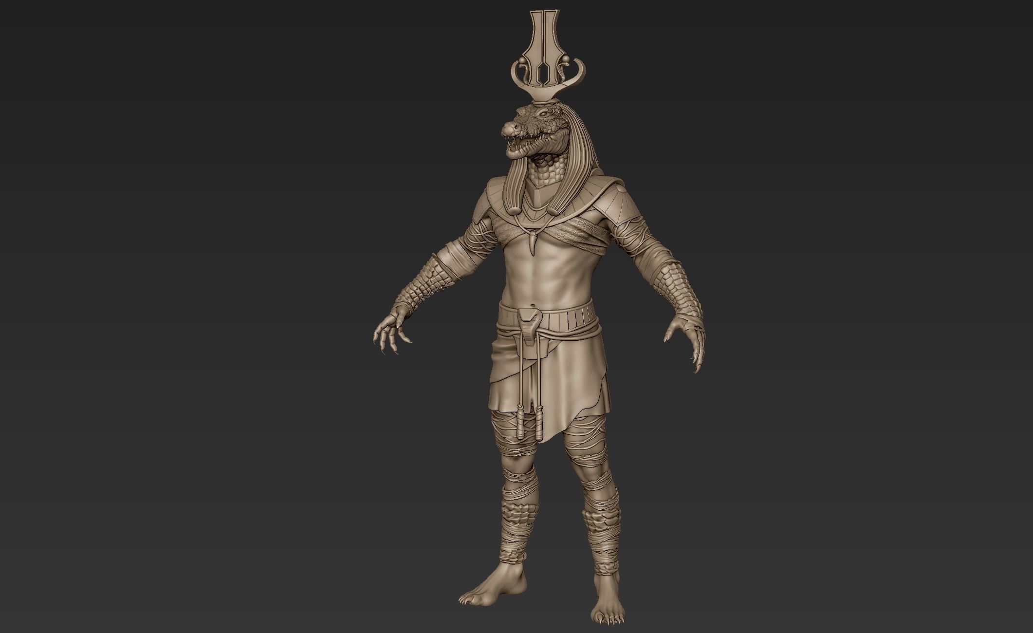 Sobek egyptian warrior 3D model | CGTrader