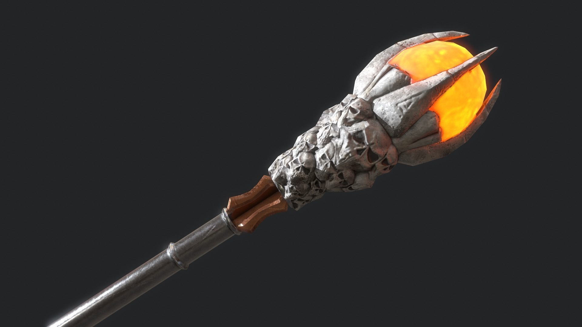 3D model Fantasy Stylish- Staff of Soul Tourturing VR / AR / low-poly ...