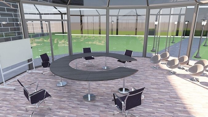 Glass grid for working and education room free 3D model | CGTrader