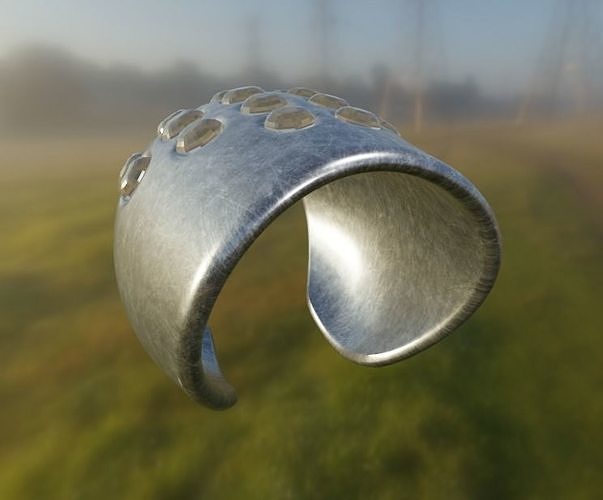 Alien Looking Silvery Metal Diamond Encrusted Cuff Earring free 3D ...