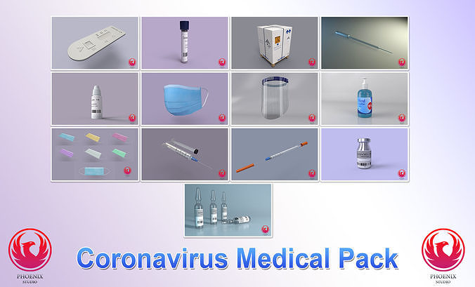 3D model Coronavirus Medical Pack VR / AR / low-poly | CGTrader