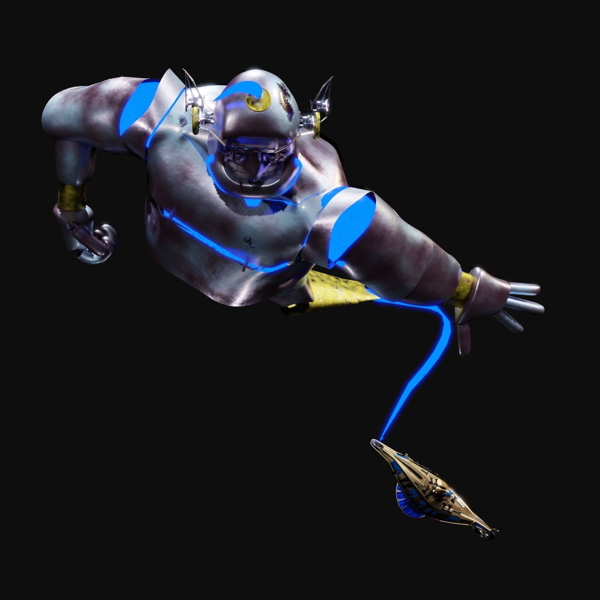 3D model Robot Giant Blender ready for animating and games VR / AR ...