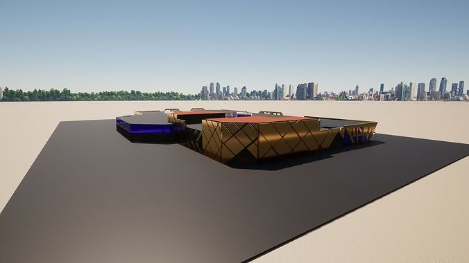 Mall Model building in middle of desert 3D model | CGTrader