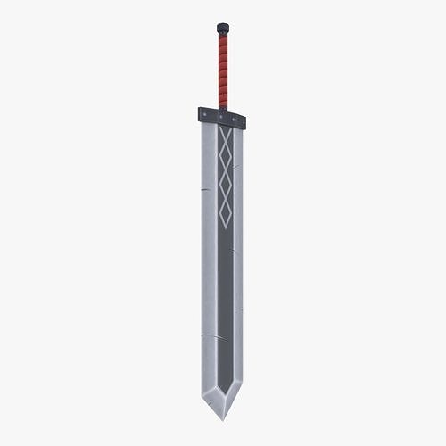 3D model Handpainted Greatsword VR / AR / low-poly | CGTrader