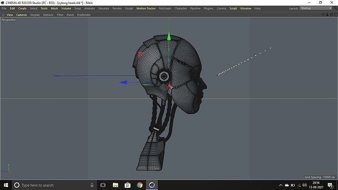 cyborg head 3d model cinema 4d render used corona render 6 free 3D ...