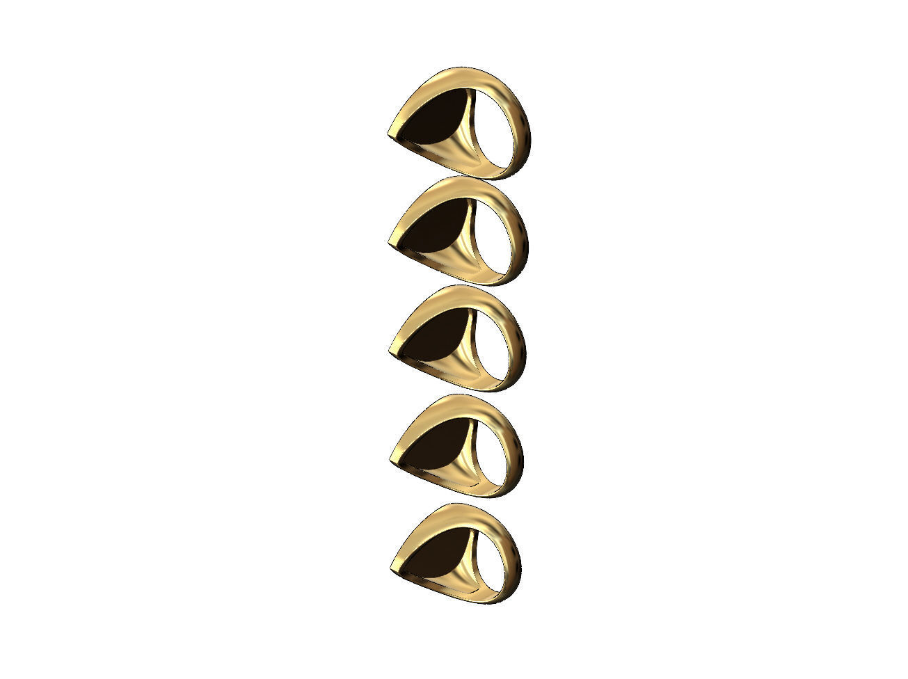 Large almond shaped fashion ring US sizes 6to10 3D model 3D printable ...