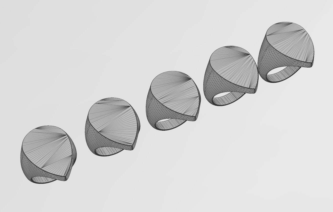 Large almond shaped fashion ring US sizes 6to10 3D model 3D printable ...