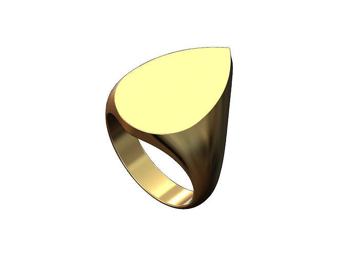 Large almond shaped fashion ring US sizes 6to10 3D model 3D printable ...