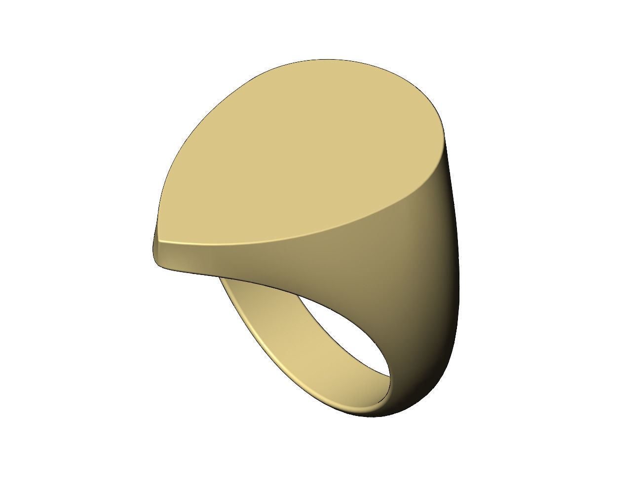 Large almond shaped fashion ring US sizes 6to10 3D model 3D printable ...