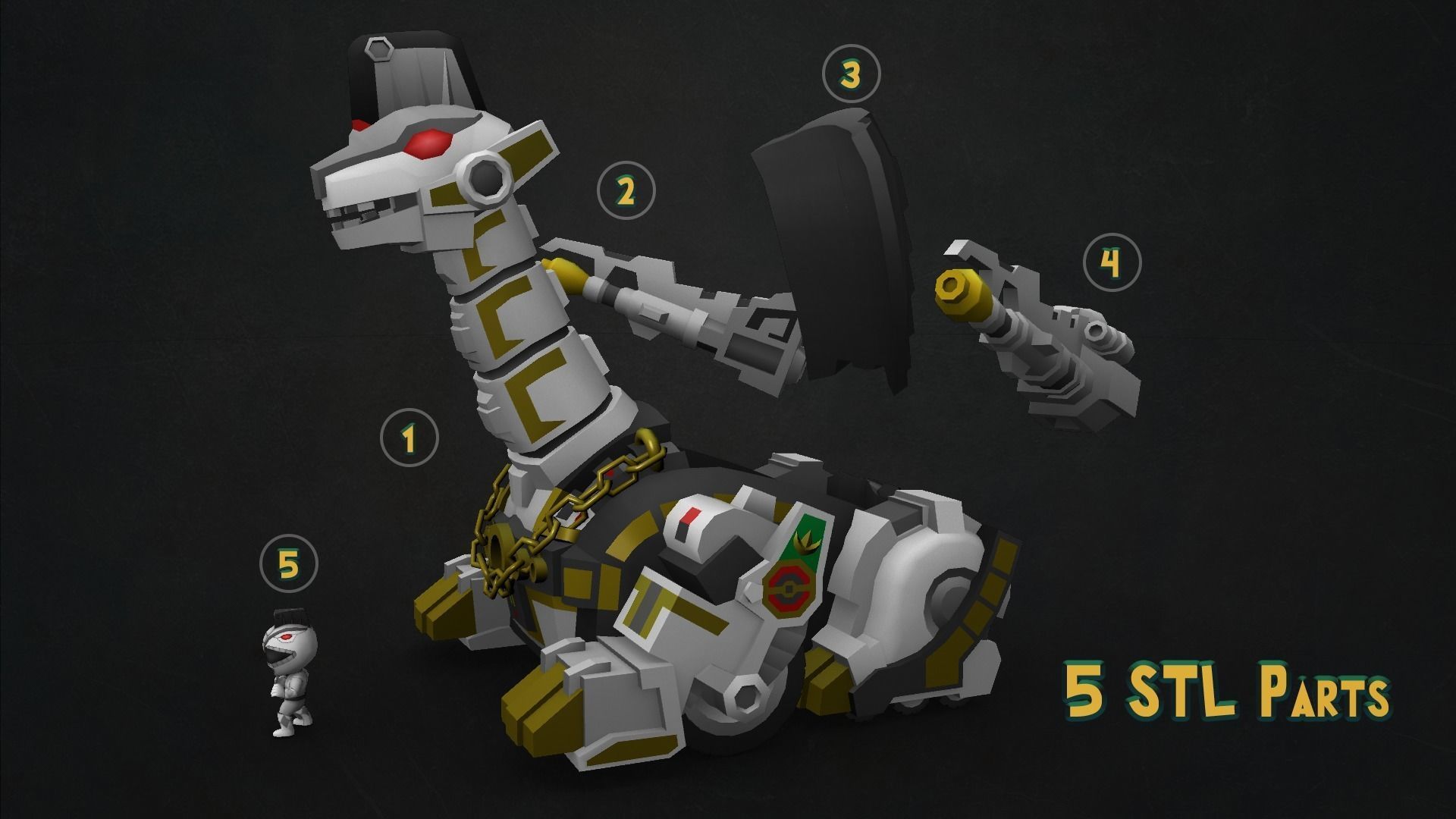 3D model TITANUS and White Ranger VR / AR / low-poly | CGTrader