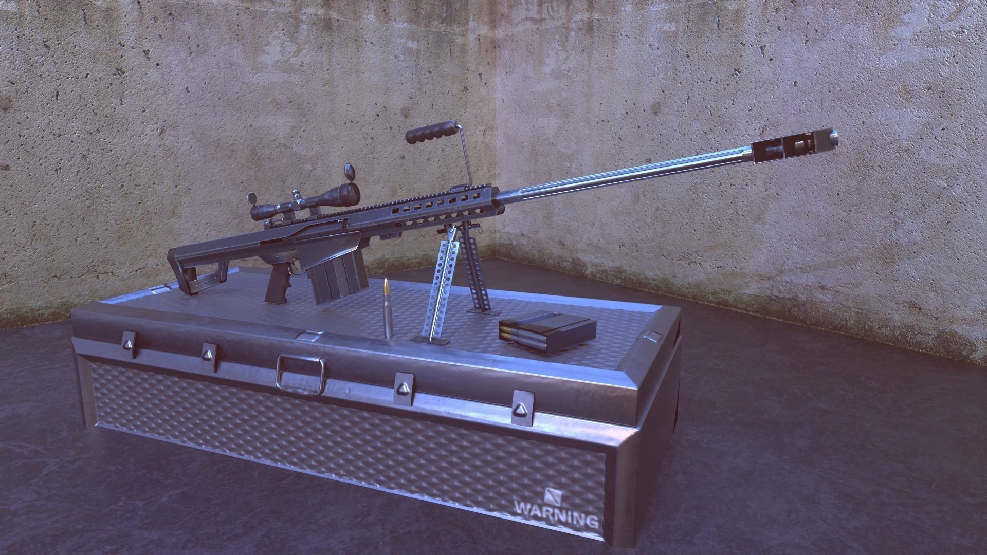 3D model M82 Barrett Game Ready 5 Textures Low-poly 3D model VR / AR ...