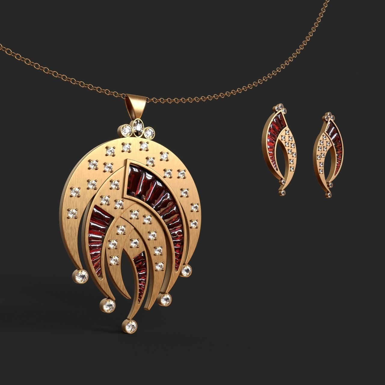 Pendent set 3dprint model free 3D model 3D printable | CGTrader