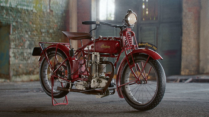 Indian Prince 1926 Motorcycle 3D Model and Texture 3D model | CGTrader