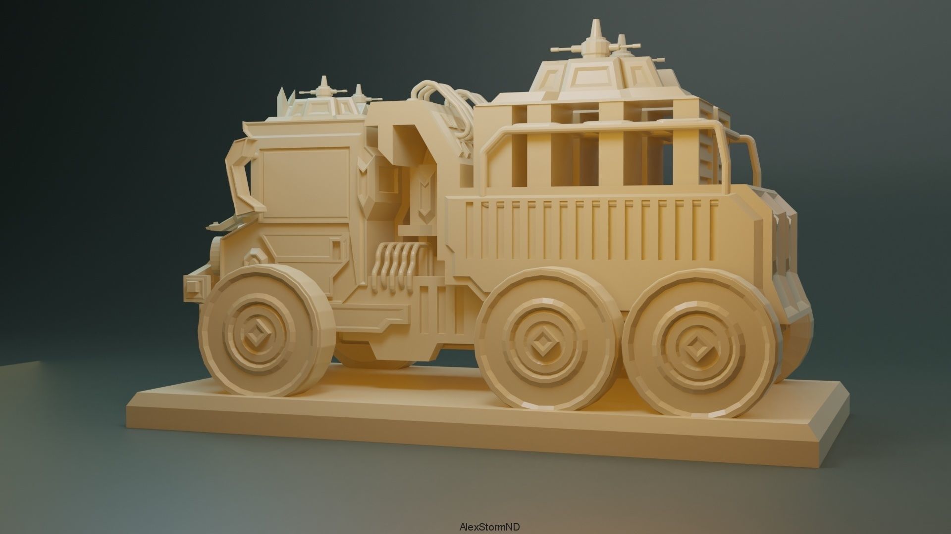 Prototype Military Truck 3D model 3D printable | CGTrader