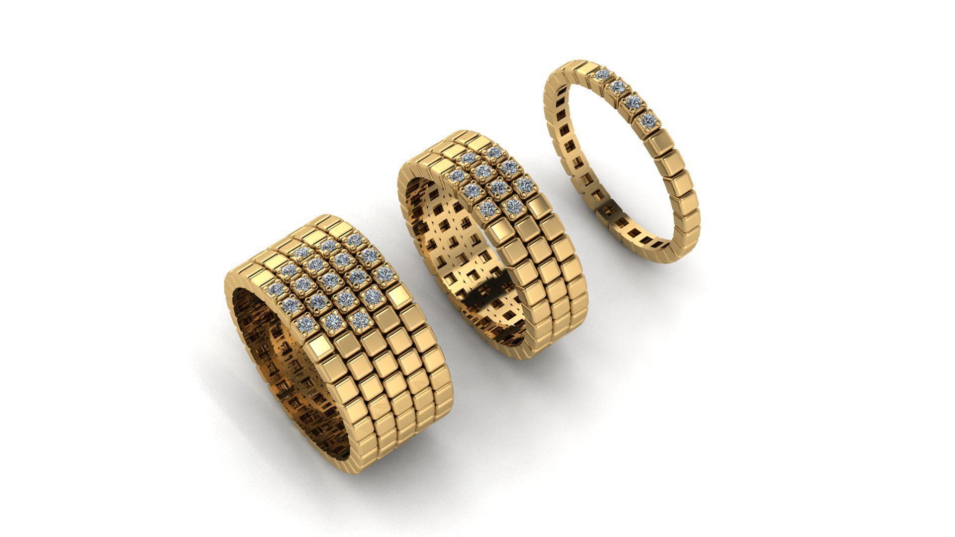 Square rings 3D model 3D printable | CGTrader