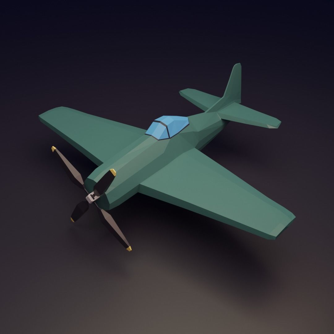 3D model Low Poly Grumman Plane Game Assets VR / AR / low-poly | CGTrader