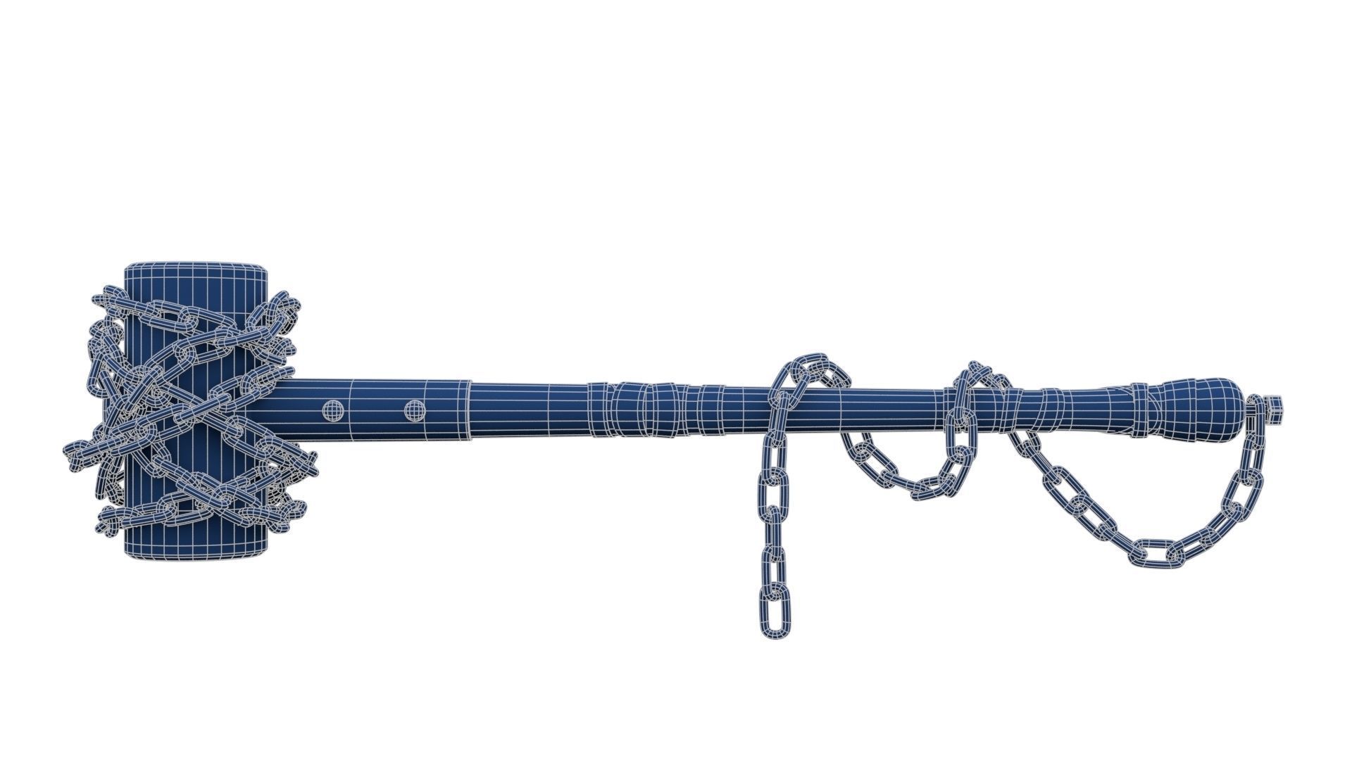 War Hammer with Chain 3D model | CGTrader