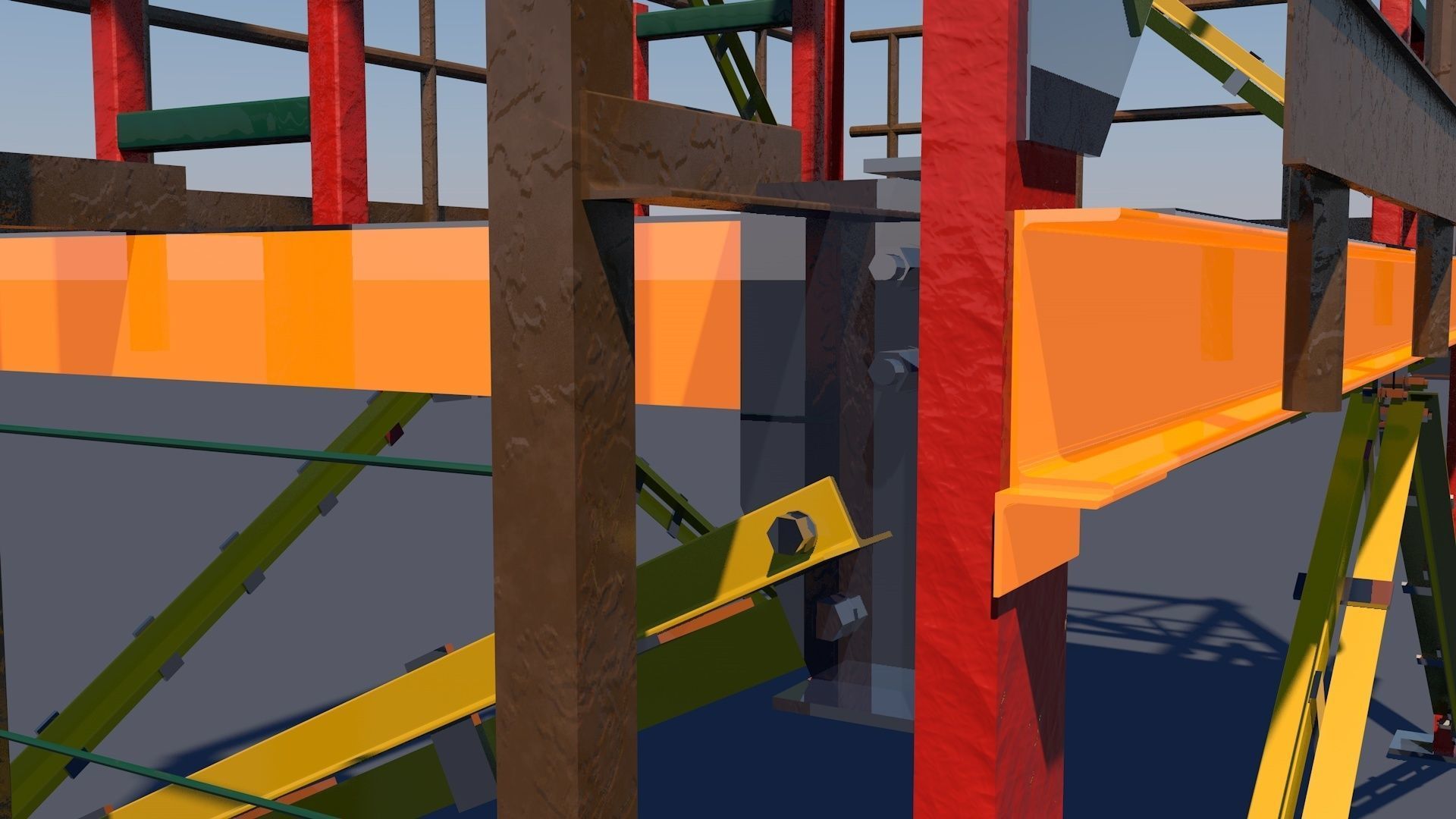 Steel Platform with ladder 3D model | CGTrader