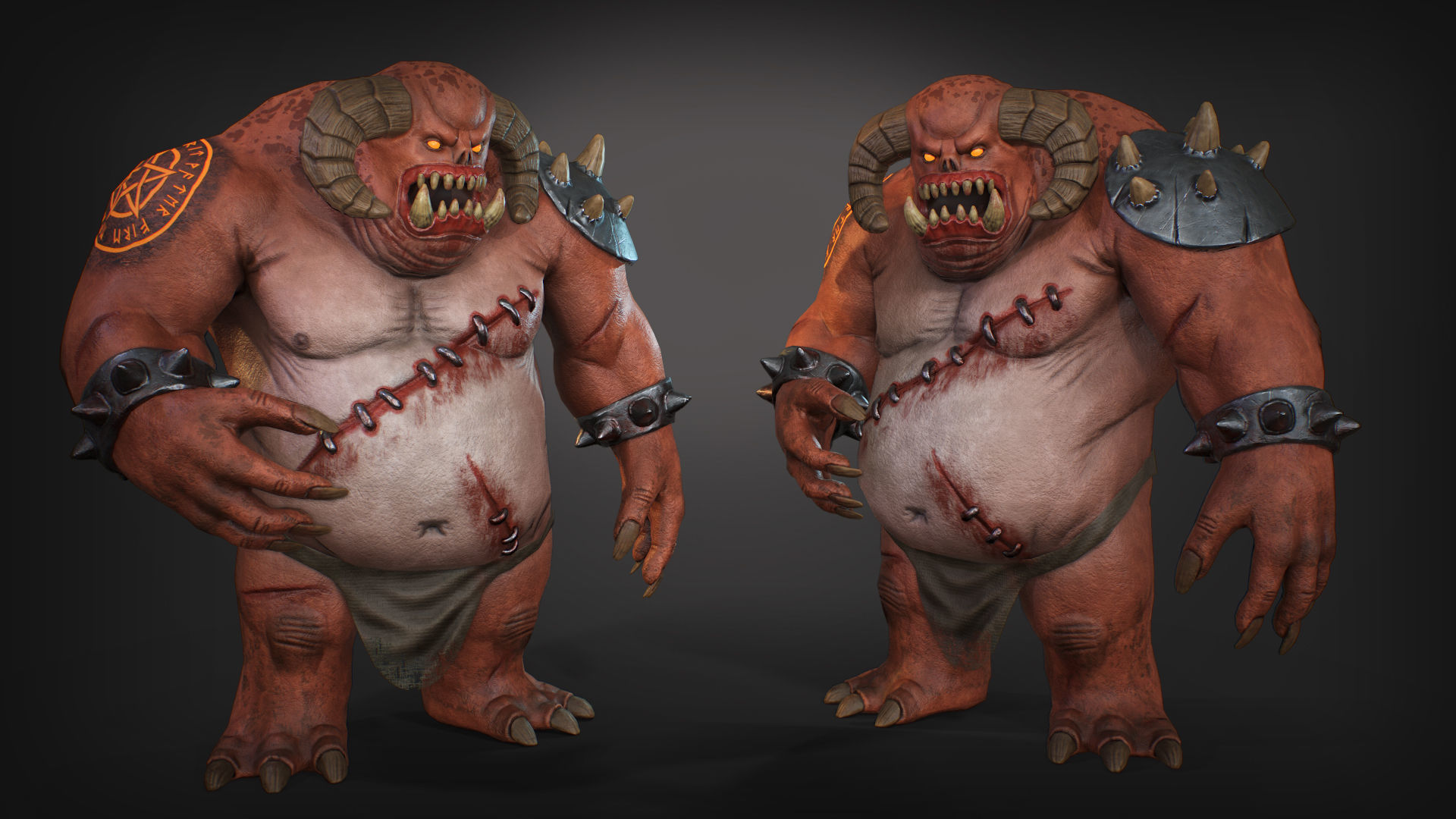 3D model Fat Demon VR / AR / low-poly rigged animated | CGTrader