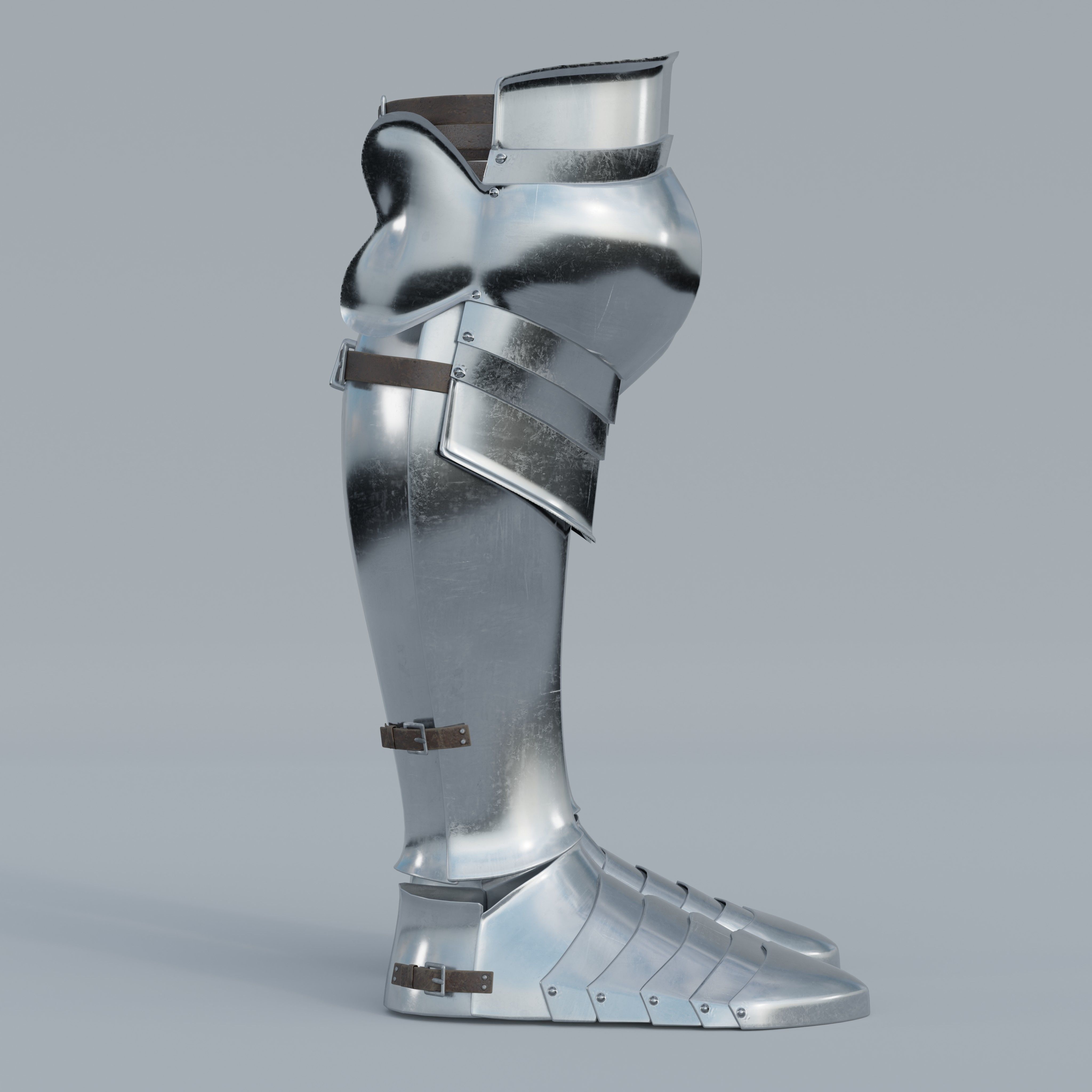 3D model European Medieval Greaves with Sabatons-Solleretes VR / AR ...