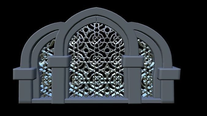 Mosque window design free 3D model | CGTrader