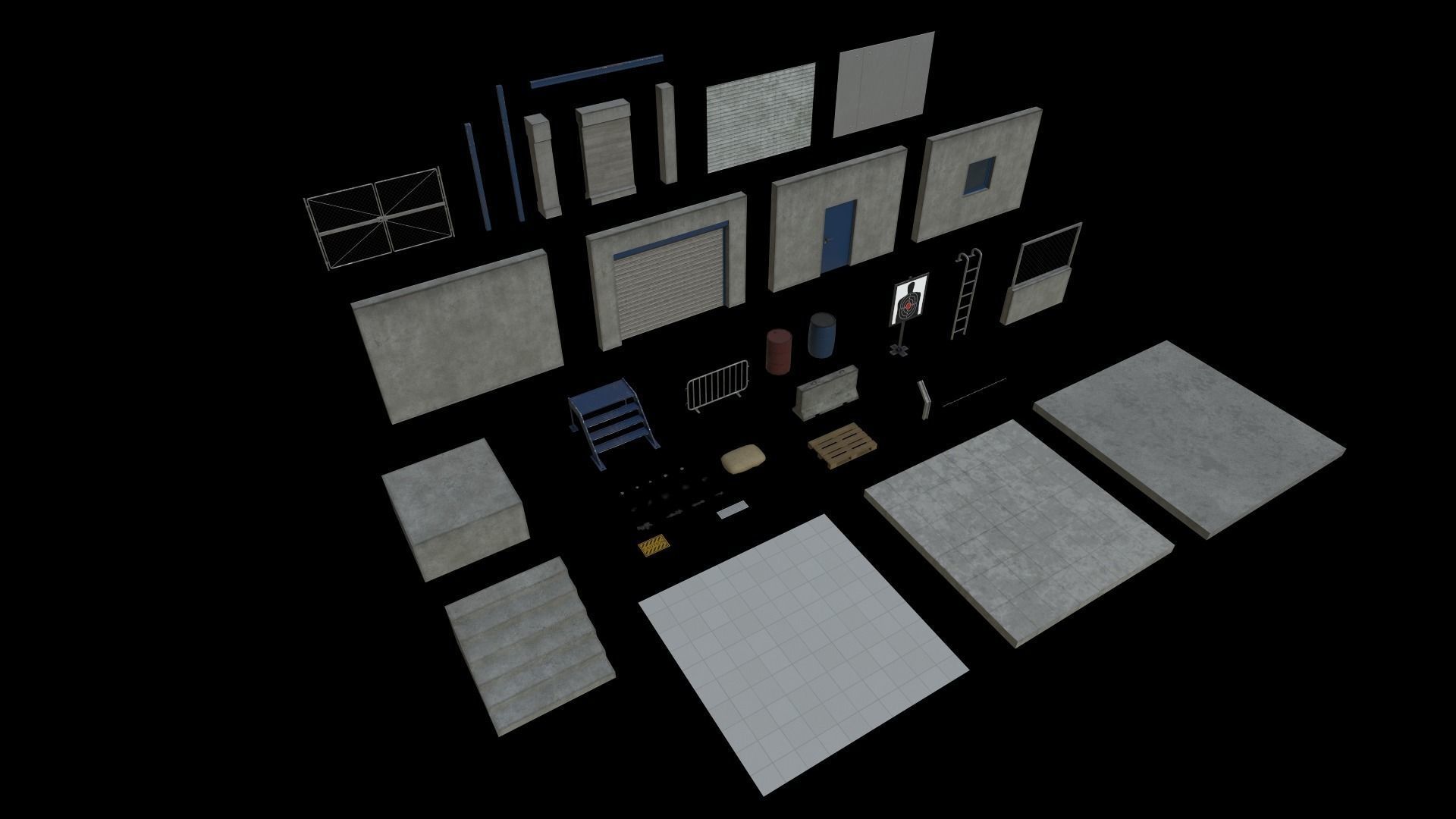 3D model Lowpoly FPS Modular Map Kit VR / AR / low-poly | CGTrader