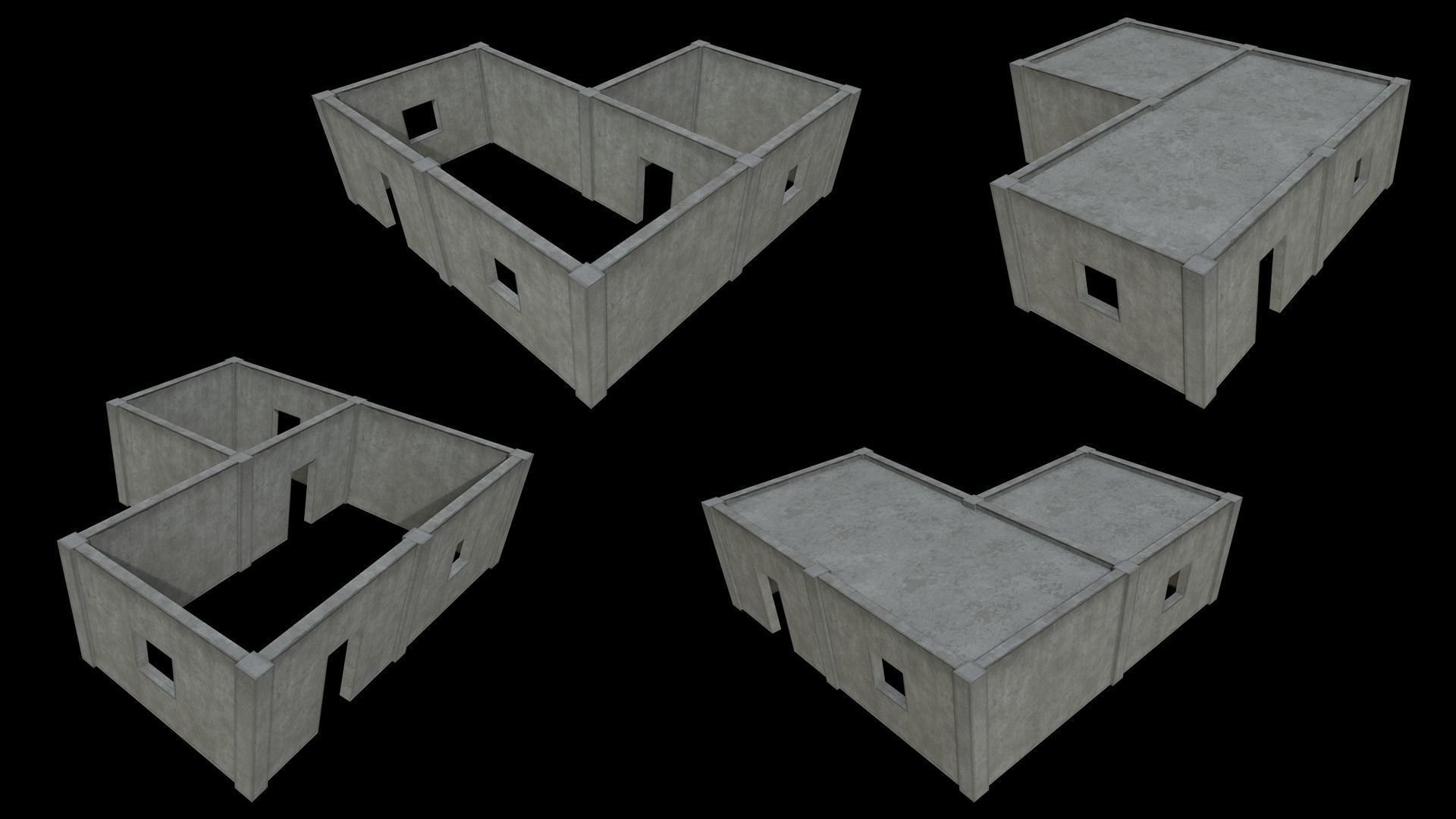 3D model Lowpoly FPS Modular Map Kit VR / AR / low-poly | CGTrader