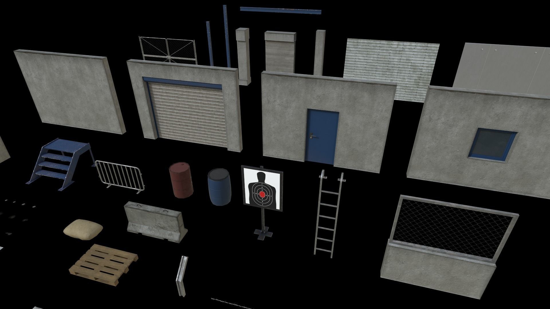 3D model Lowpoly FPS Modular Map Kit VR / AR / low-poly | CGTrader