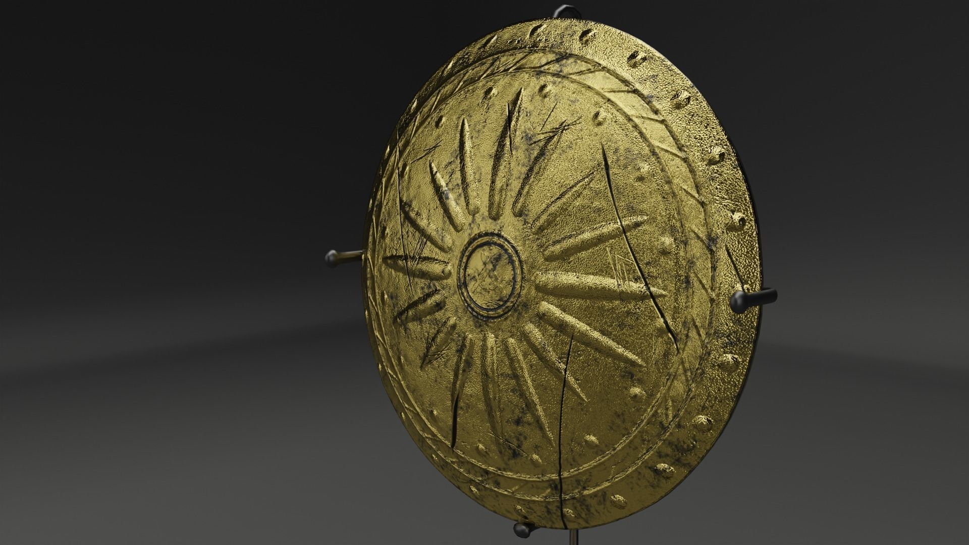 3D model A HISTORICAL KINGS SHIELD USED IN A BATTLE MODEL IN LOW-POLY ...