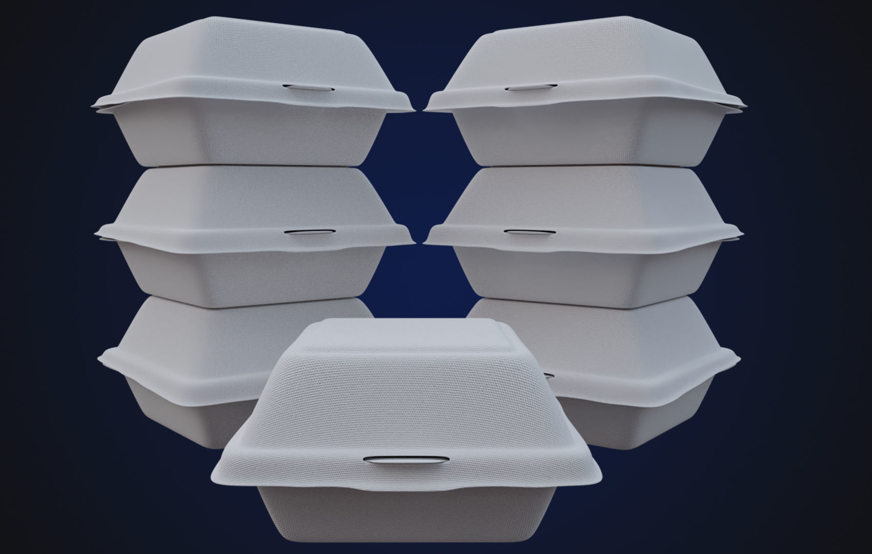 Close Box Disposable - Food styrofoam Container 3D model | CGTrader
