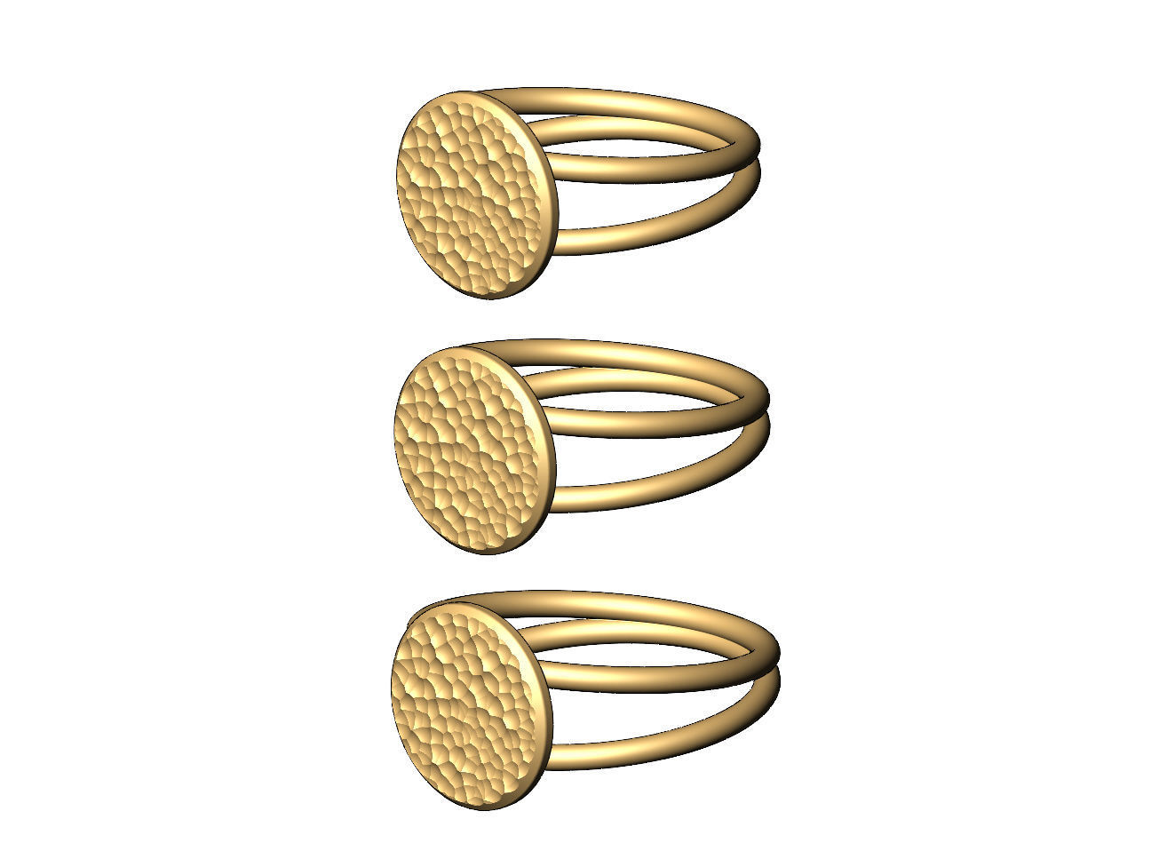 Hammered texture coin band US sizes 6 7 8 3D model 3D printable | CGTrader