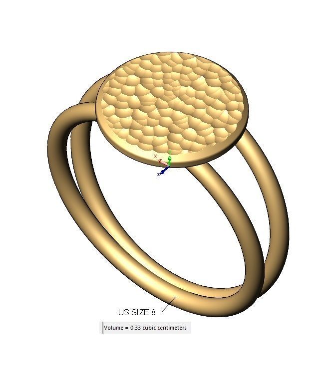 Hammered texture coin band US sizes 6 7 8 3D model 3D printable | CGTrader