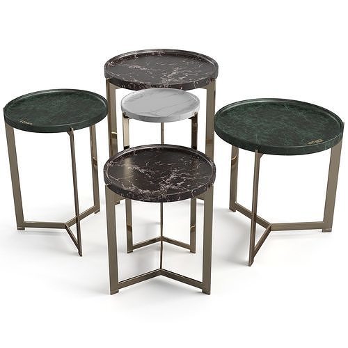 Fendi Casa Ripple Round Coffee Tables Set 3D model | CGTrader