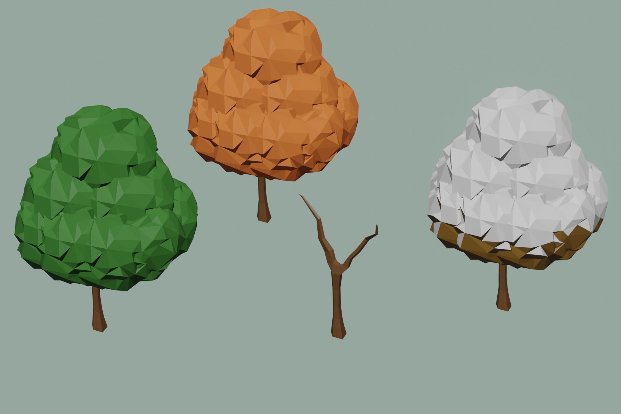 Trees Pack free VR / AR / low-poly 3D model rigged | CGTrader