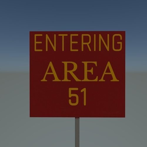 Area 51 sign 3D model 3D printable | CGTrader