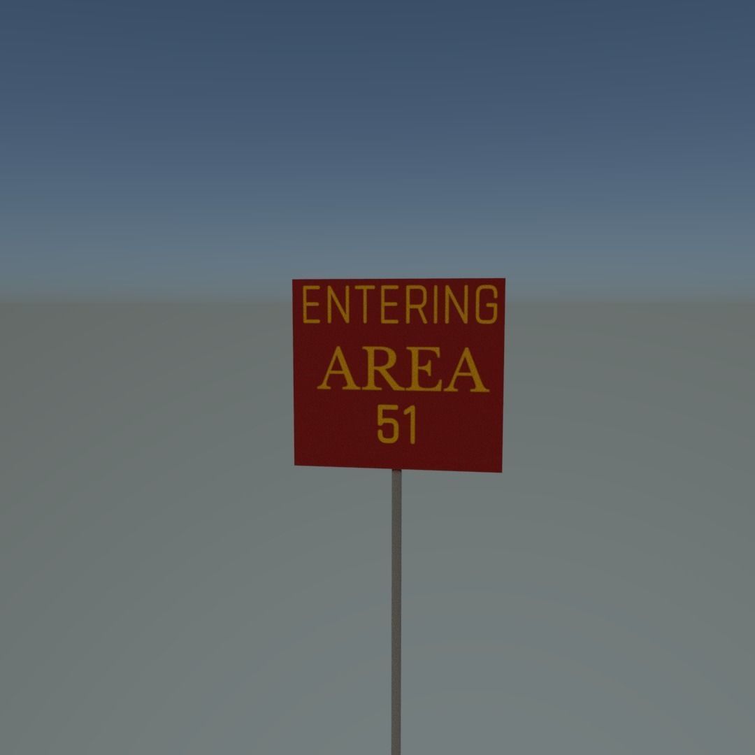 Area 51 sign 3D model 3D printable | CGTrader
