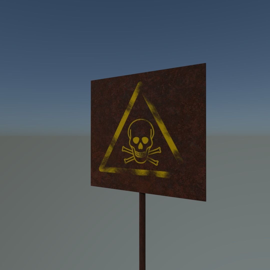 Danger sign 3D model 3D printable | CGTrader