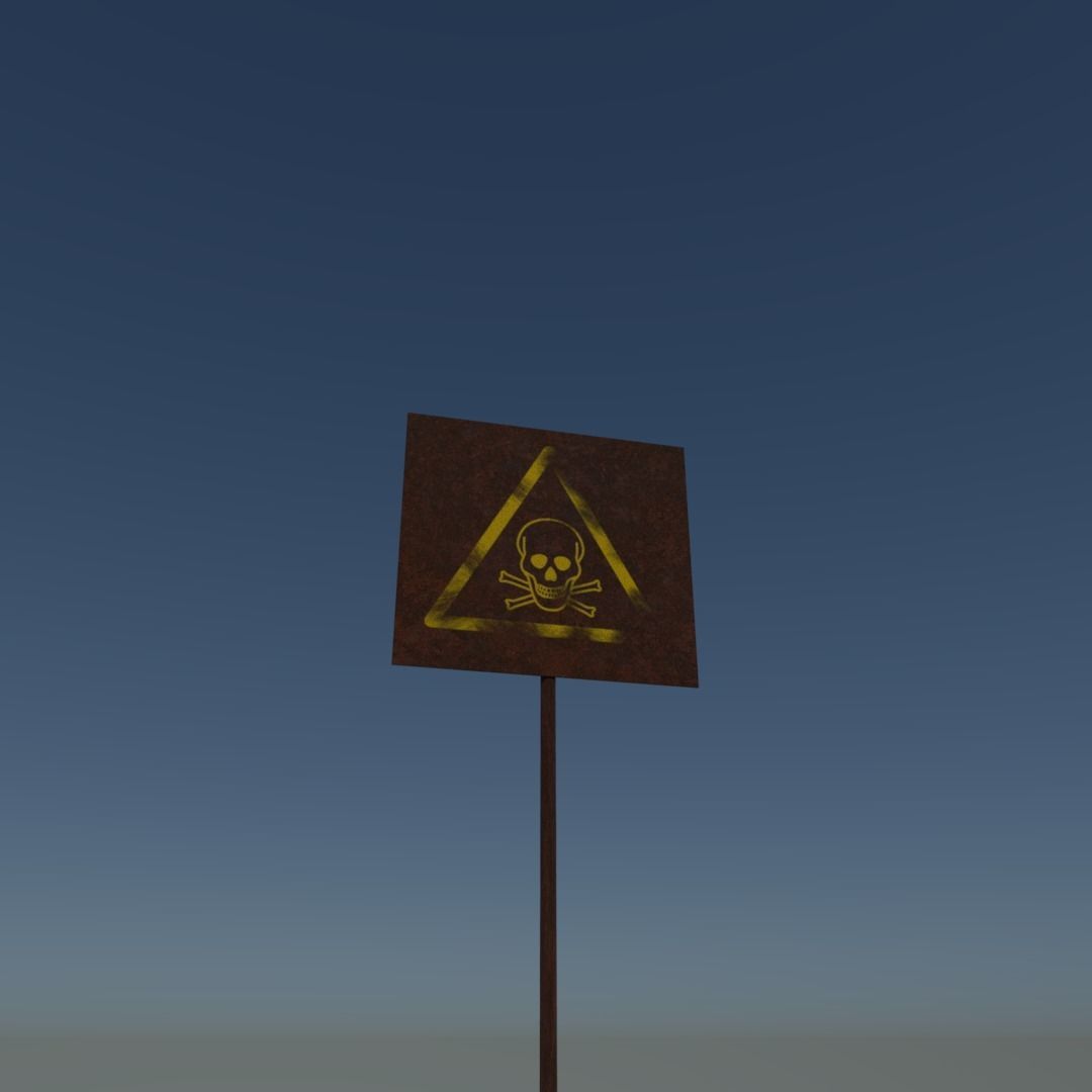 Danger sign 3D model 3D printable | CGTrader