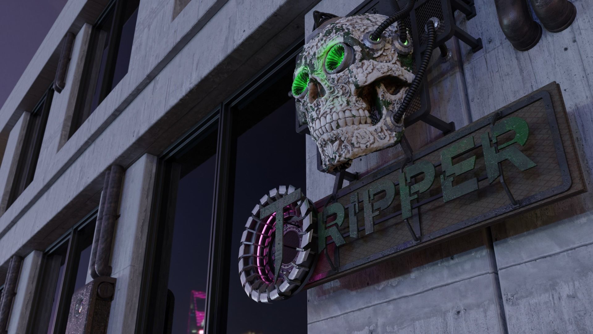 Cyberpunk Street Lights And Signs - 11 models 3D model | CGTrader