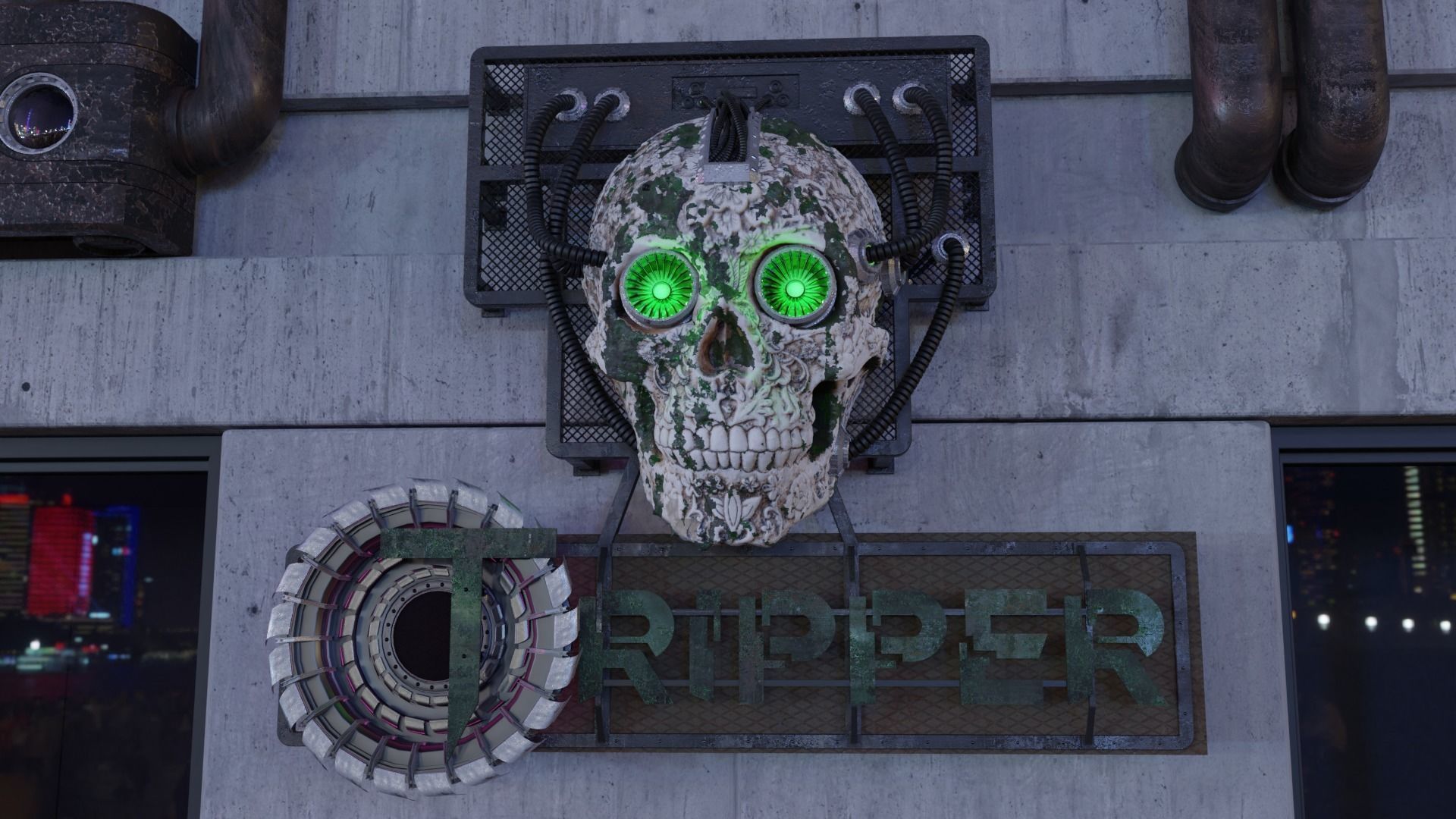 Cyberpunk Street Lights And Signs - 11 models 3D model | CGTrader