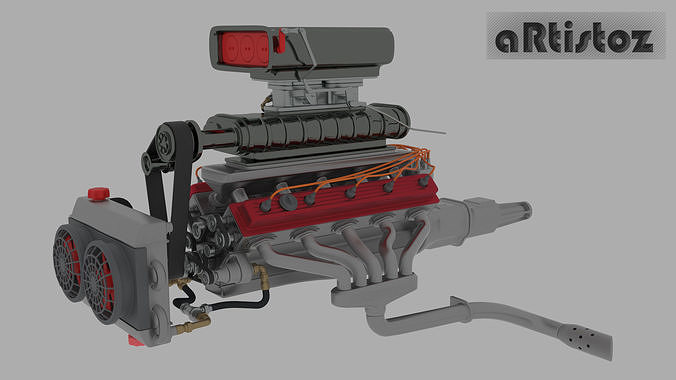 Engine V10 for RatRod ARZ Mk 1 3D model | CGTrader